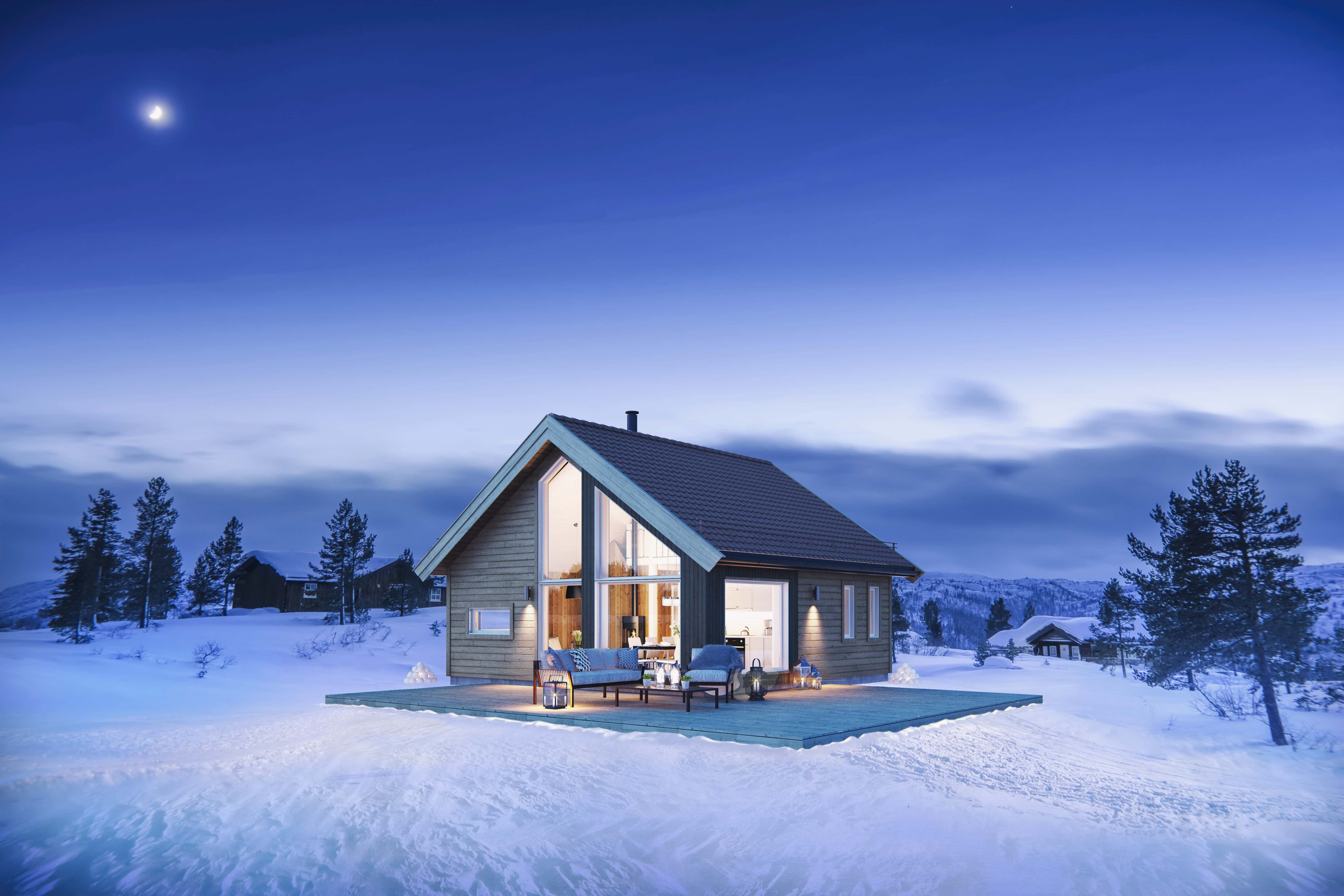Skramstad i Tur-serien er en kompakt hytte med hems - Boligpartner